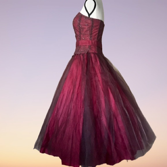 Dresses | Masquerade Formal Dress Burgundy Ball Gown Prom | Poshmark